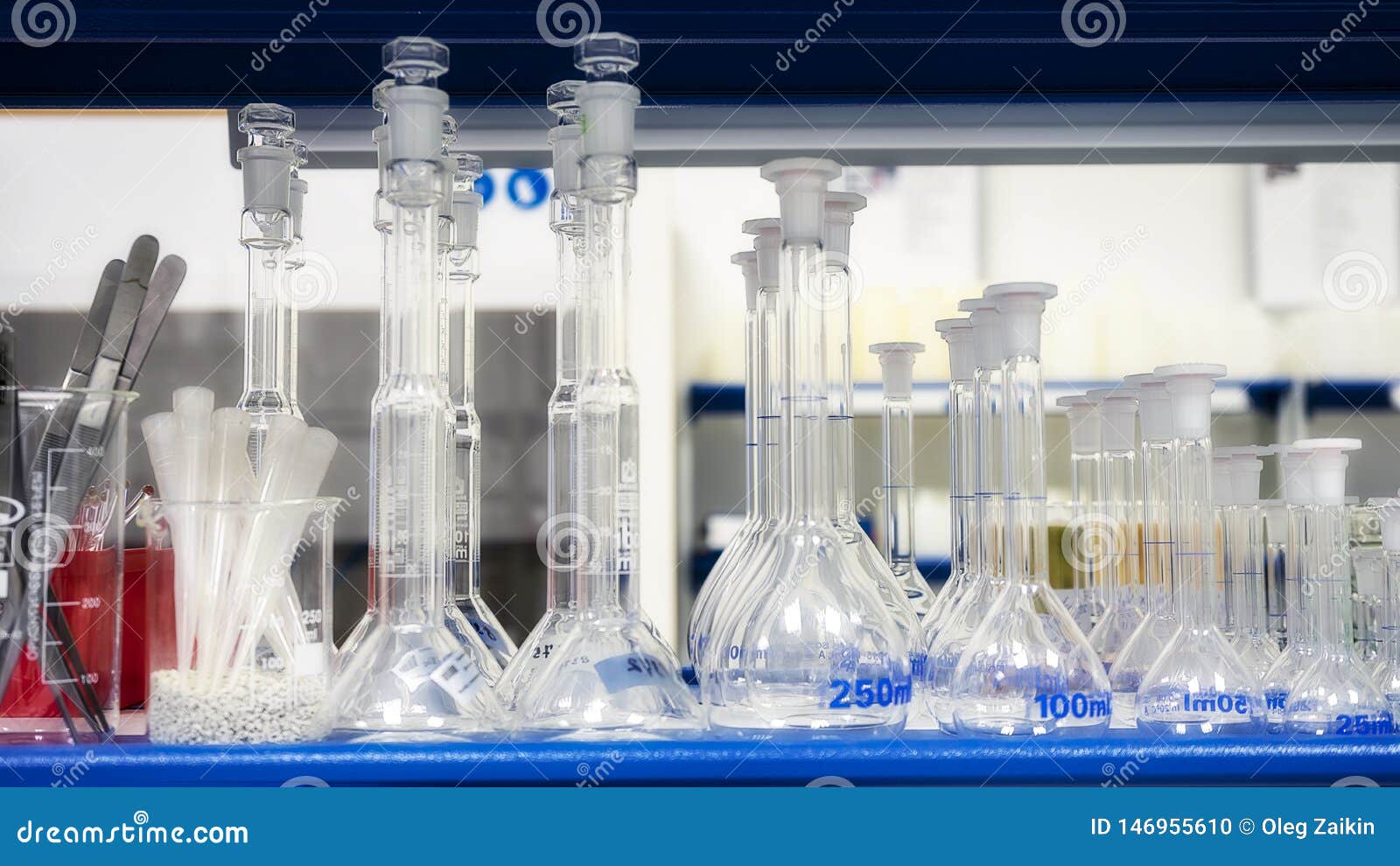Laboratory Tubes of Various Sizes are on the Shelf Stock Photo - Image ...