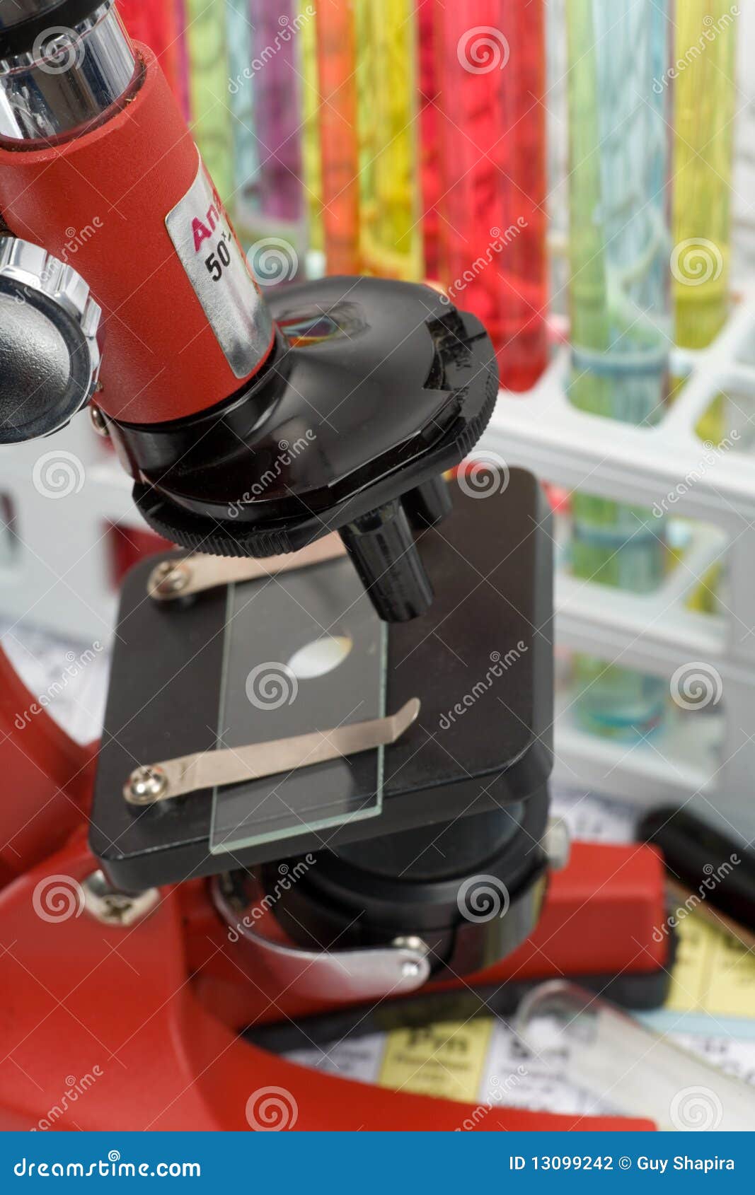 Laboratory Ware and Microscope Stock Photo - Image of magnification ...
