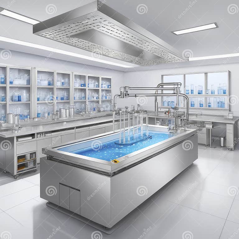 Laboratory Water Bath in a Controlled Environment Stock Illustration ...