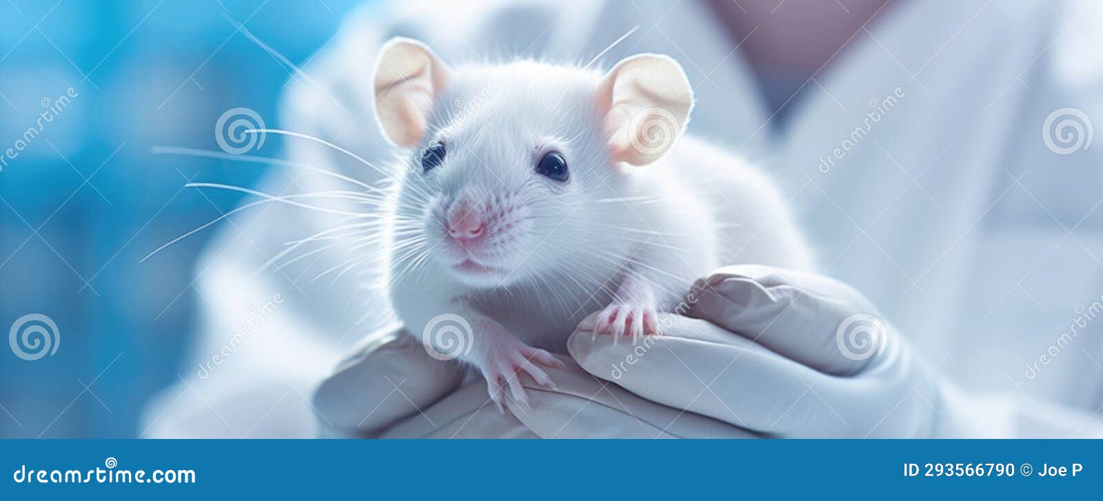 Laboratory White Rat in the Hands of a Scientist. Animal Testing and ...