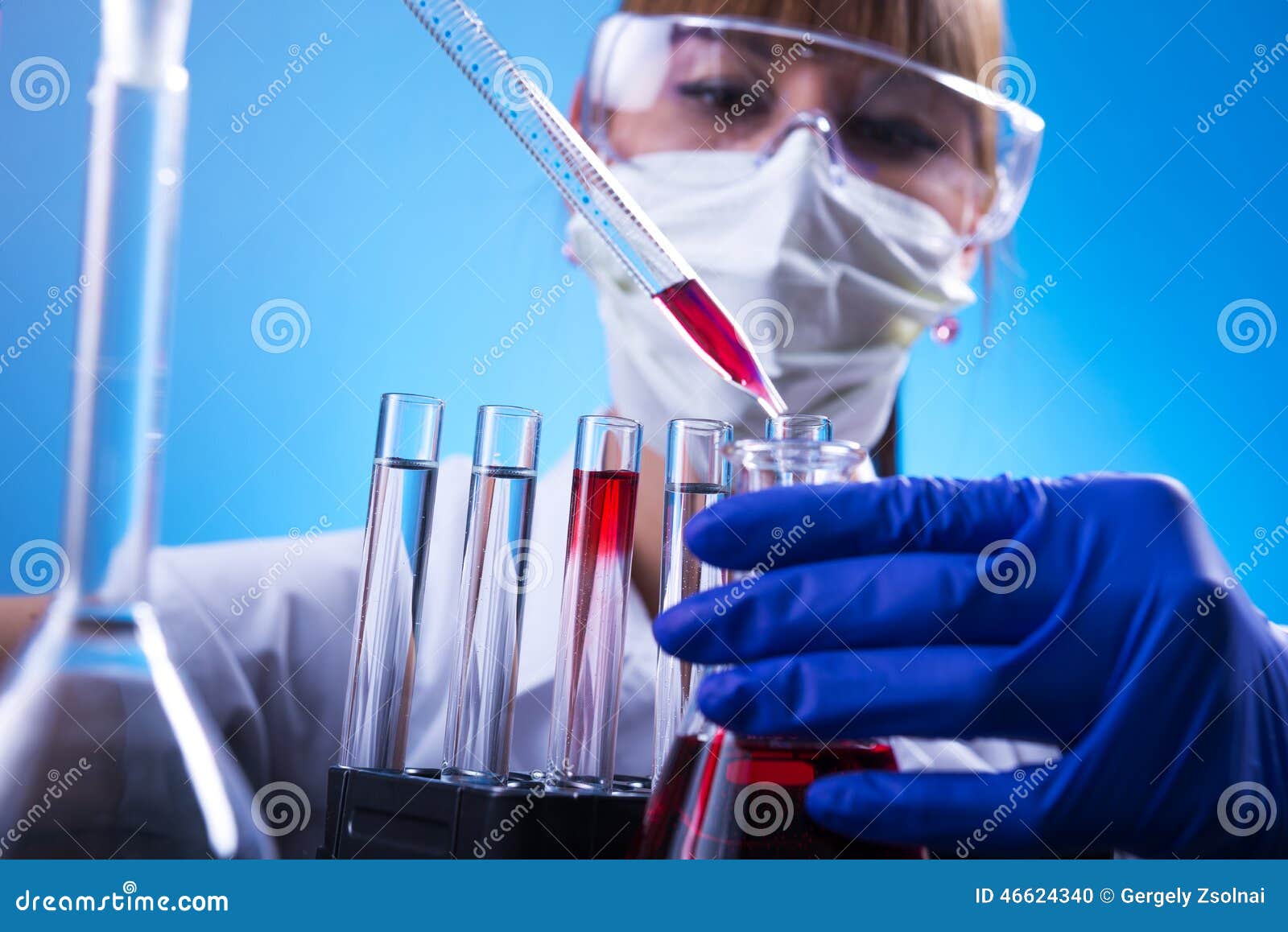 Laboratory, the Woman in the Lab Experimenting Stock Photo - Image of ...