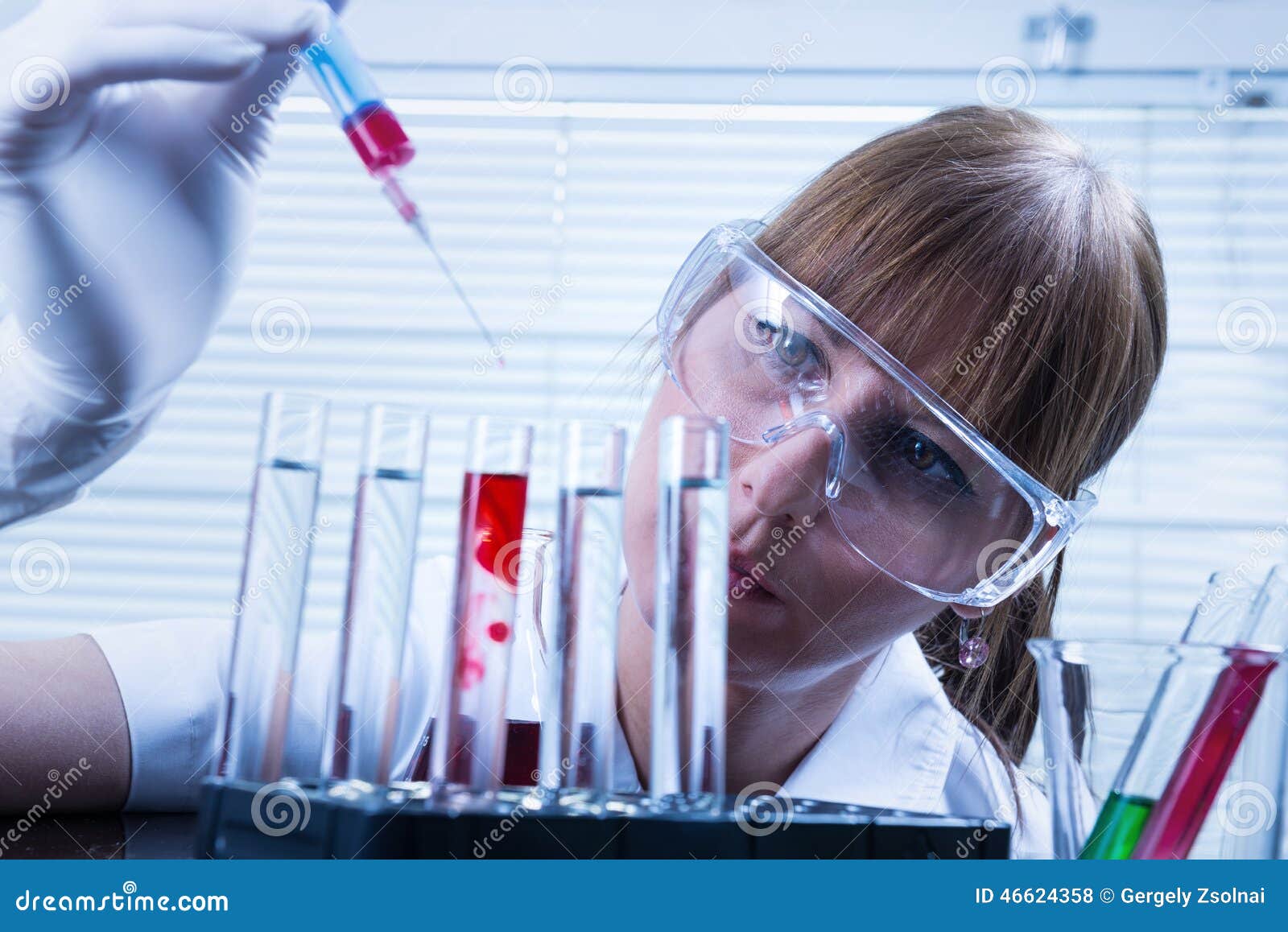 Laboratory, the Woman in the Lab Experimenting Stock Photo - Image of ...