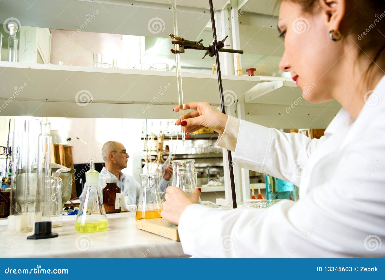 Laboratory work stock image. Image of class, medical - 13345603