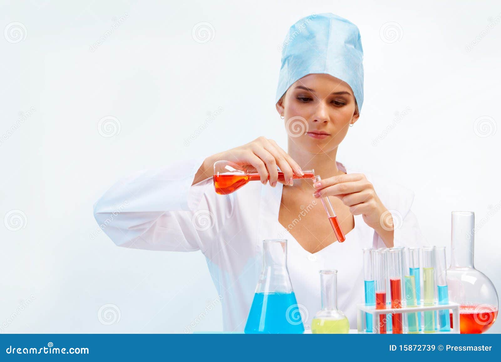 Laboratory work stock image. Image of clinical, female - 15872739