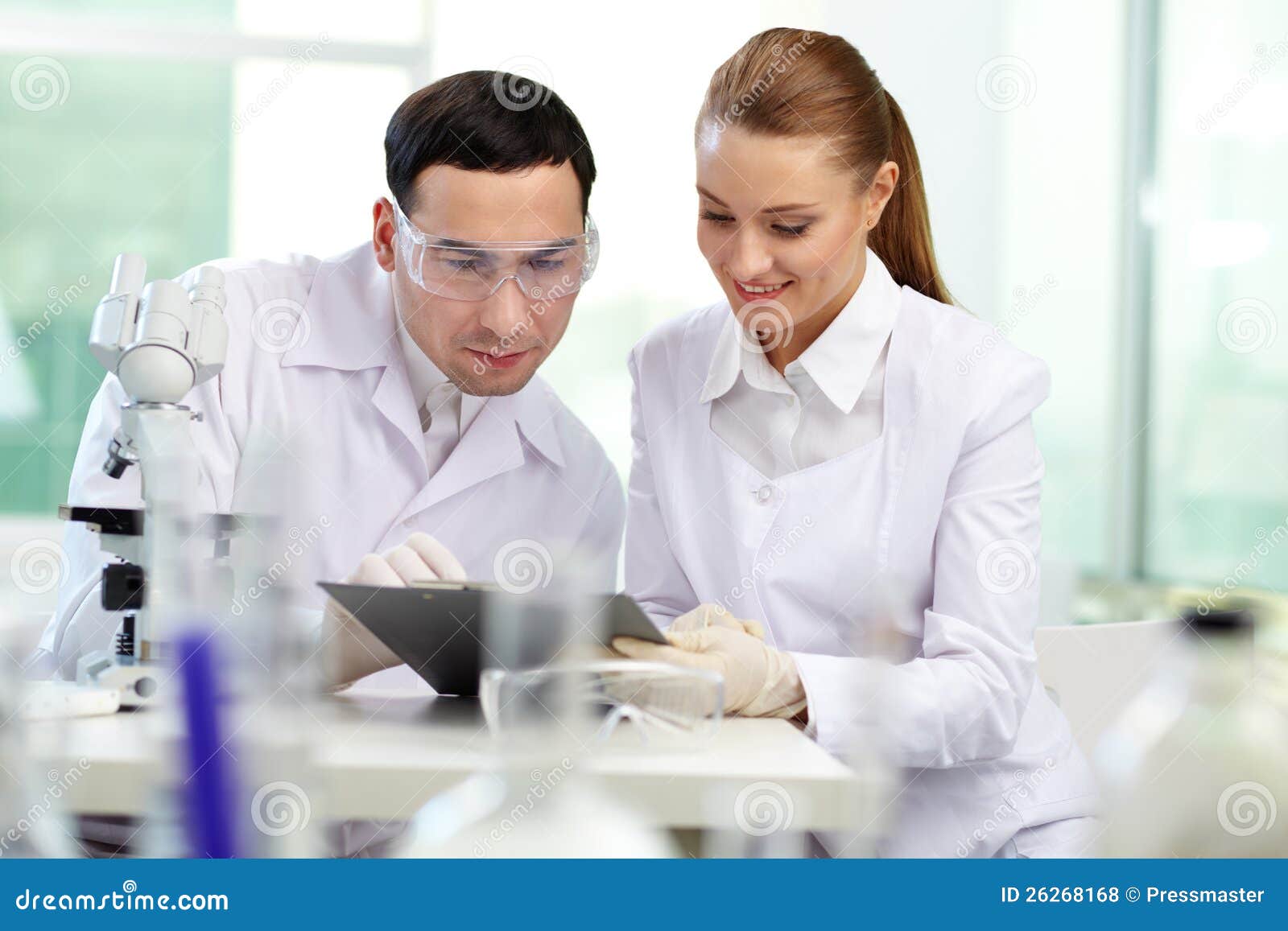 Laboratory work stock photo. Image of companion, male - 26268168