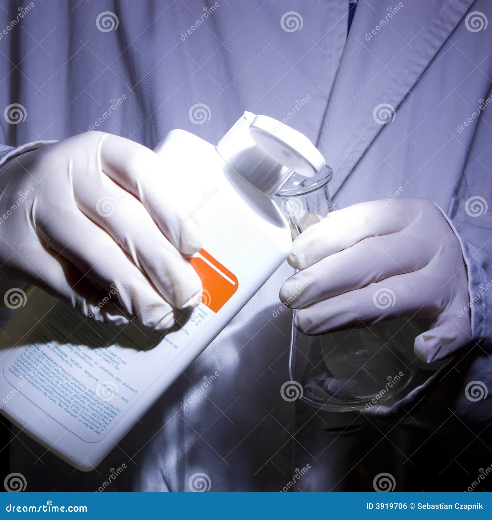 Laboratory Work At The Steril Bank With Cell Culture Flasks And Tubes ...