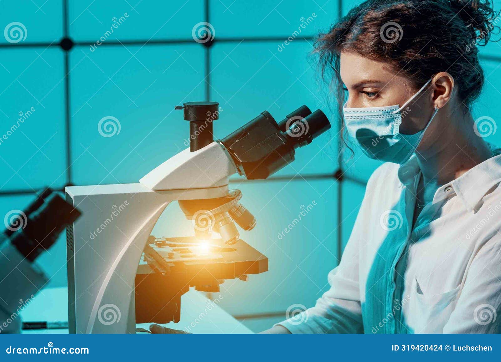 Laboratory Work in a Microbiology Class at the University Stock Photo ...