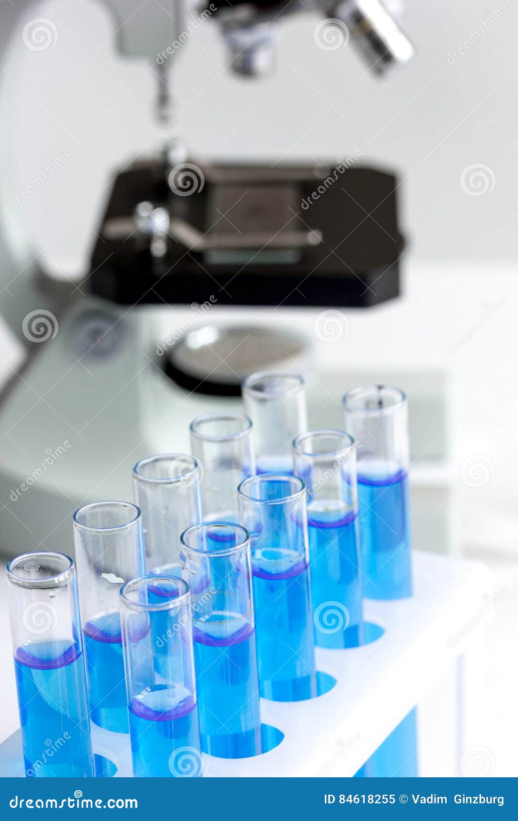 Laboratory Work with Microscope Top View Stock Image - Image of ...