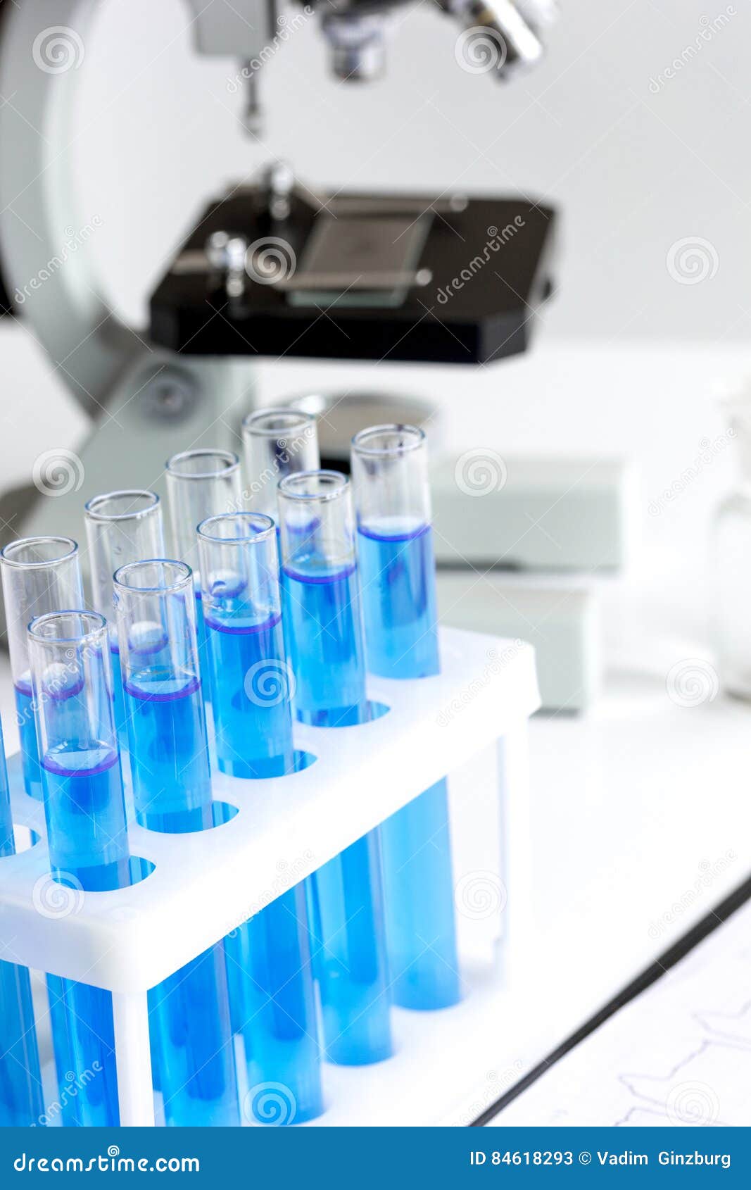 Laboratory Work with Microscope Top View Stock Image - Image of ...