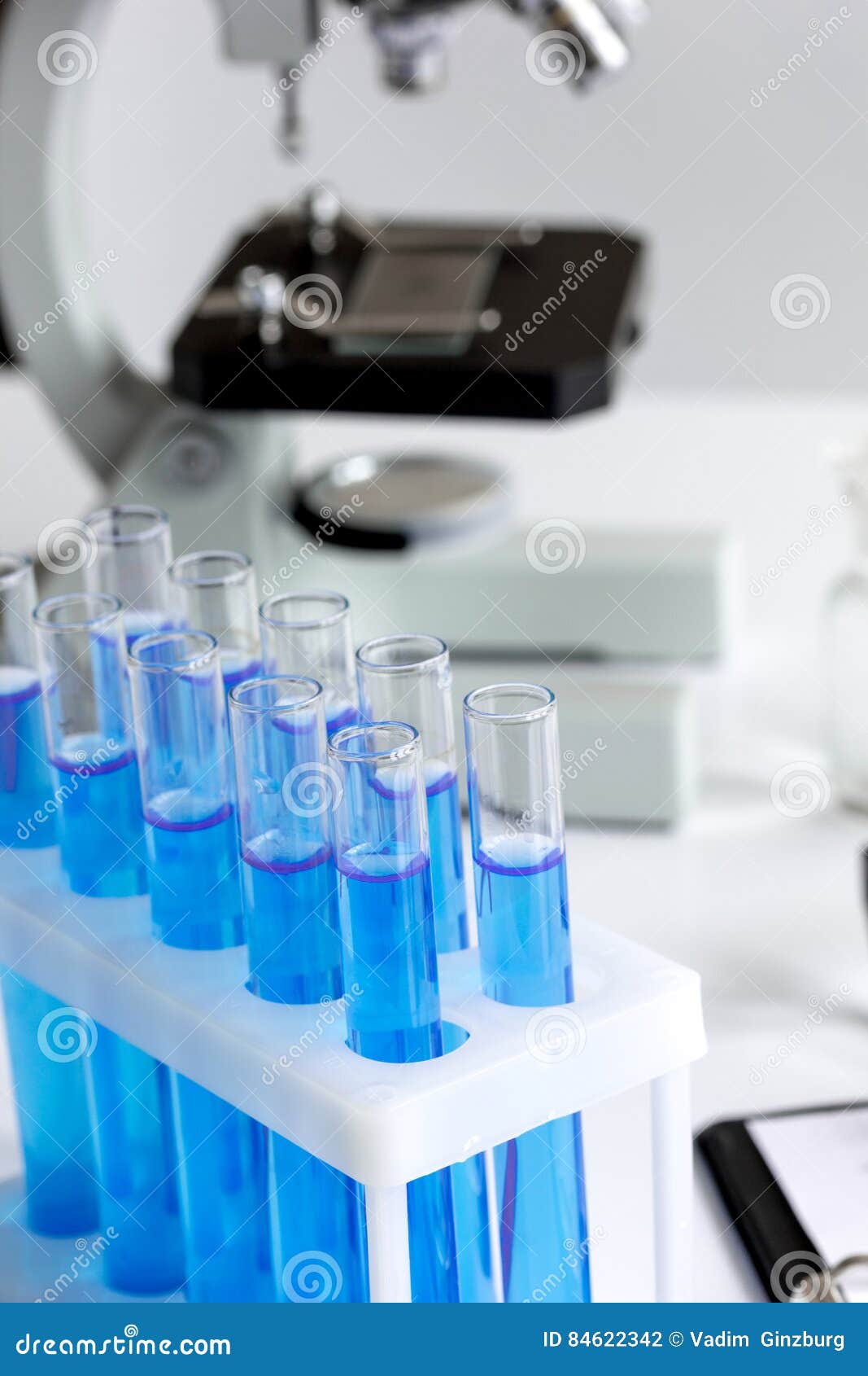 Laboratory Work with Microscope Top View Stock Photo - Image of ...
