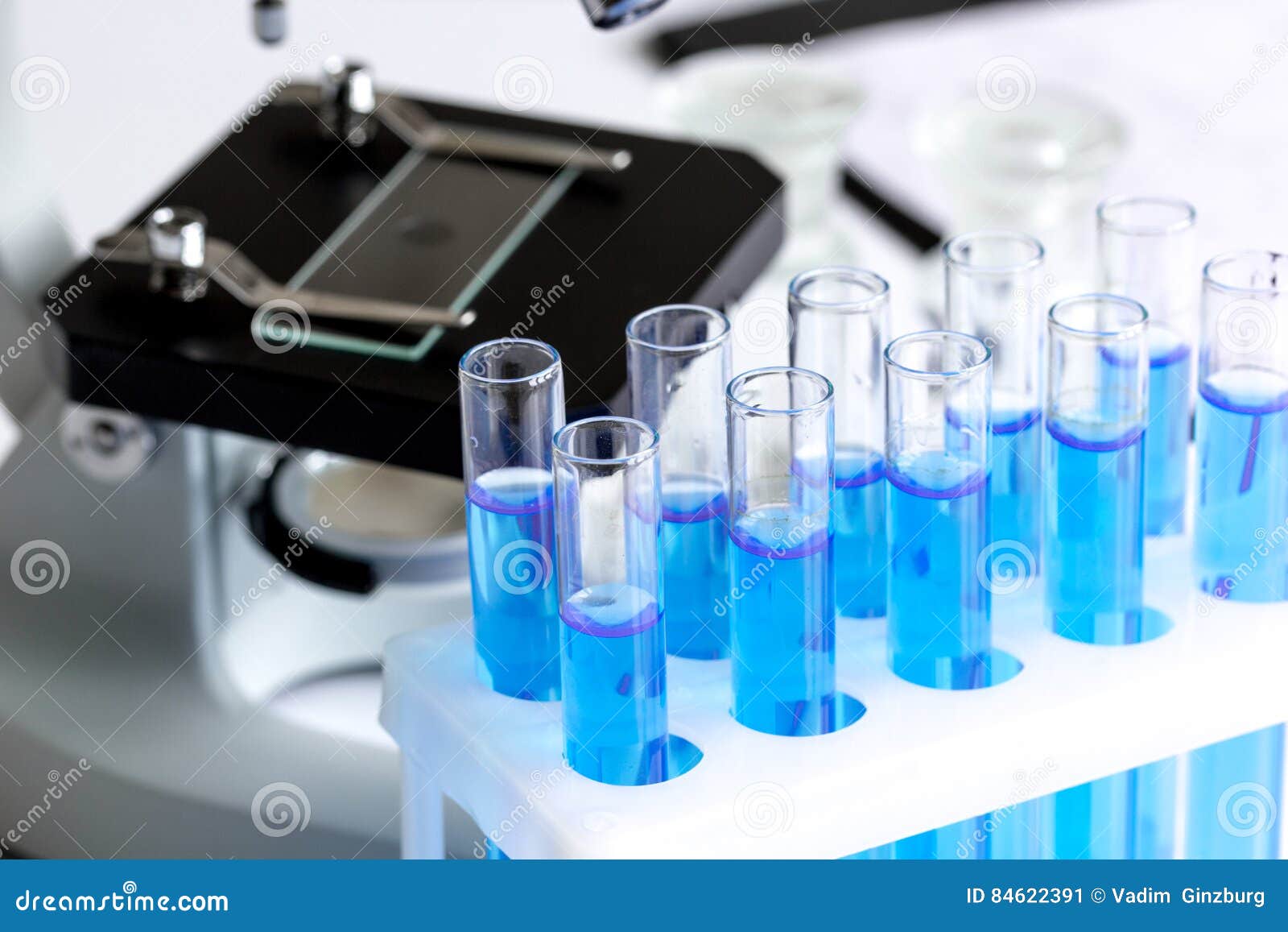 Laboratory Work with Microscope Top View Stock Image - Image of glass ...