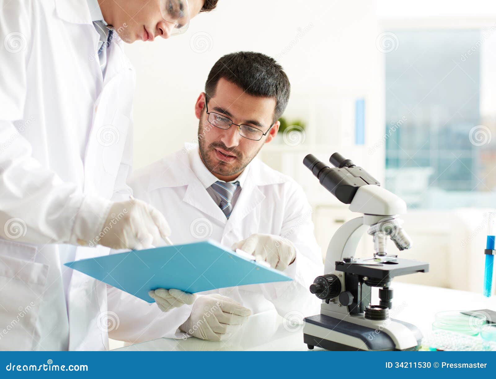 Laboratory work stock photo. Image of pointing, interacting - 34211530
