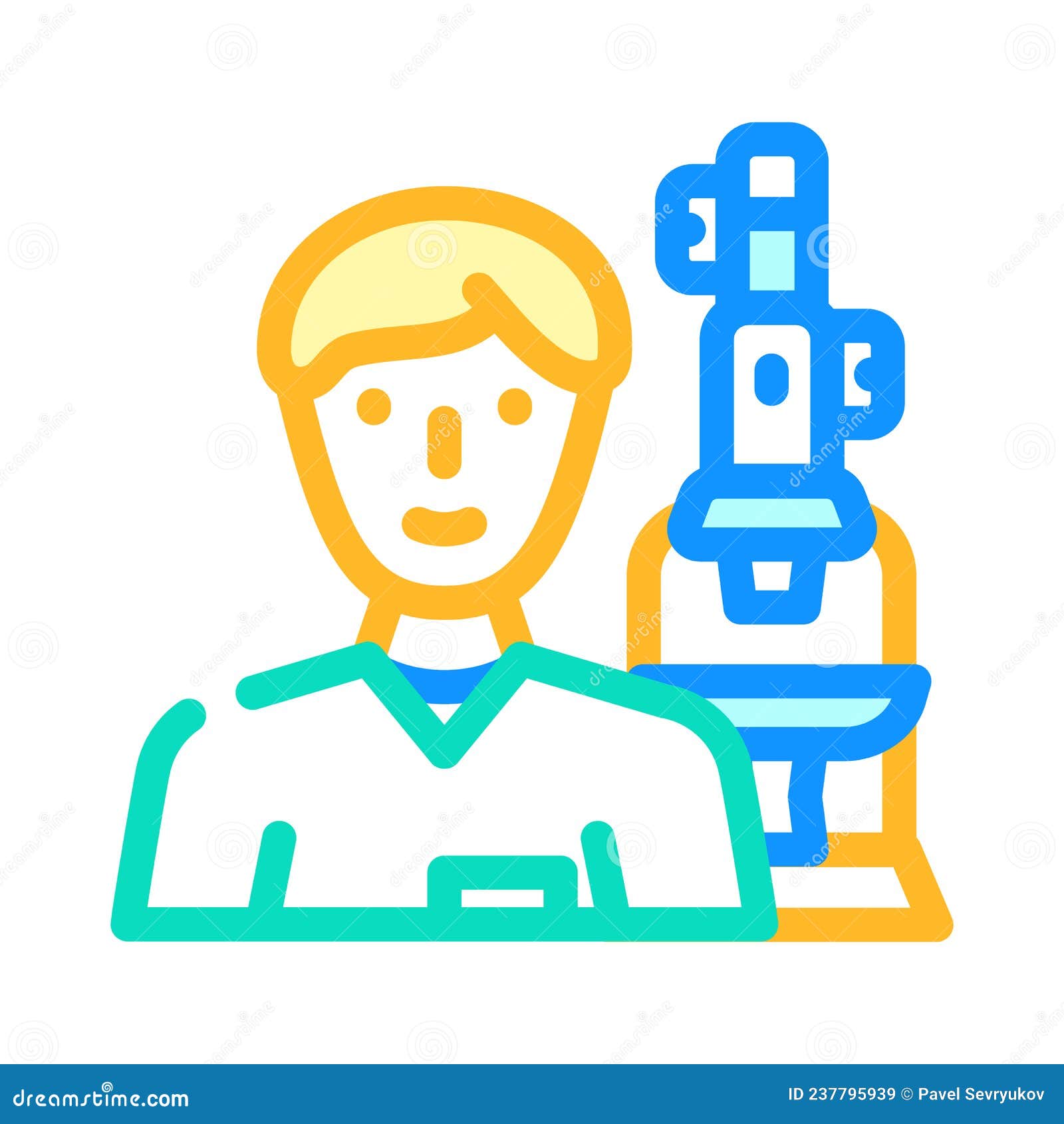 Laboratory Worker Color Icon Vector Illustration Stock Vector ...