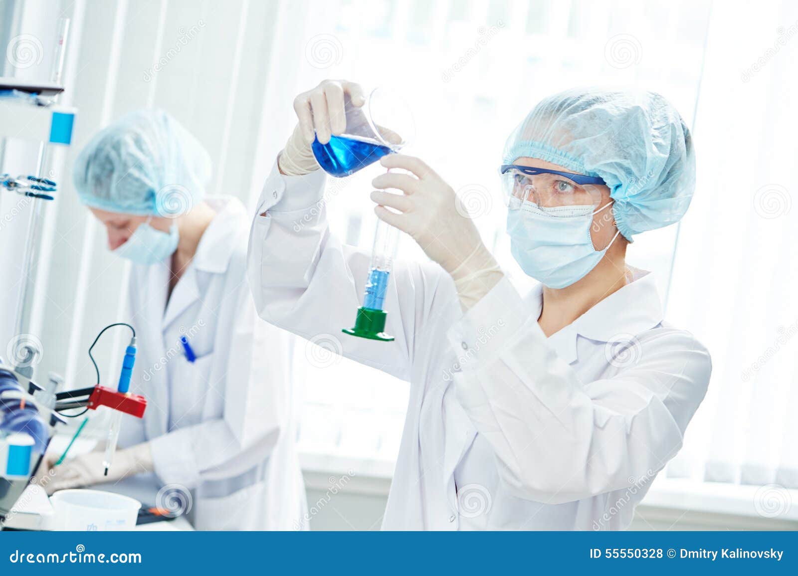 Laboratory Worker with Flask Stock Photo - Image of healthcare, clear ...