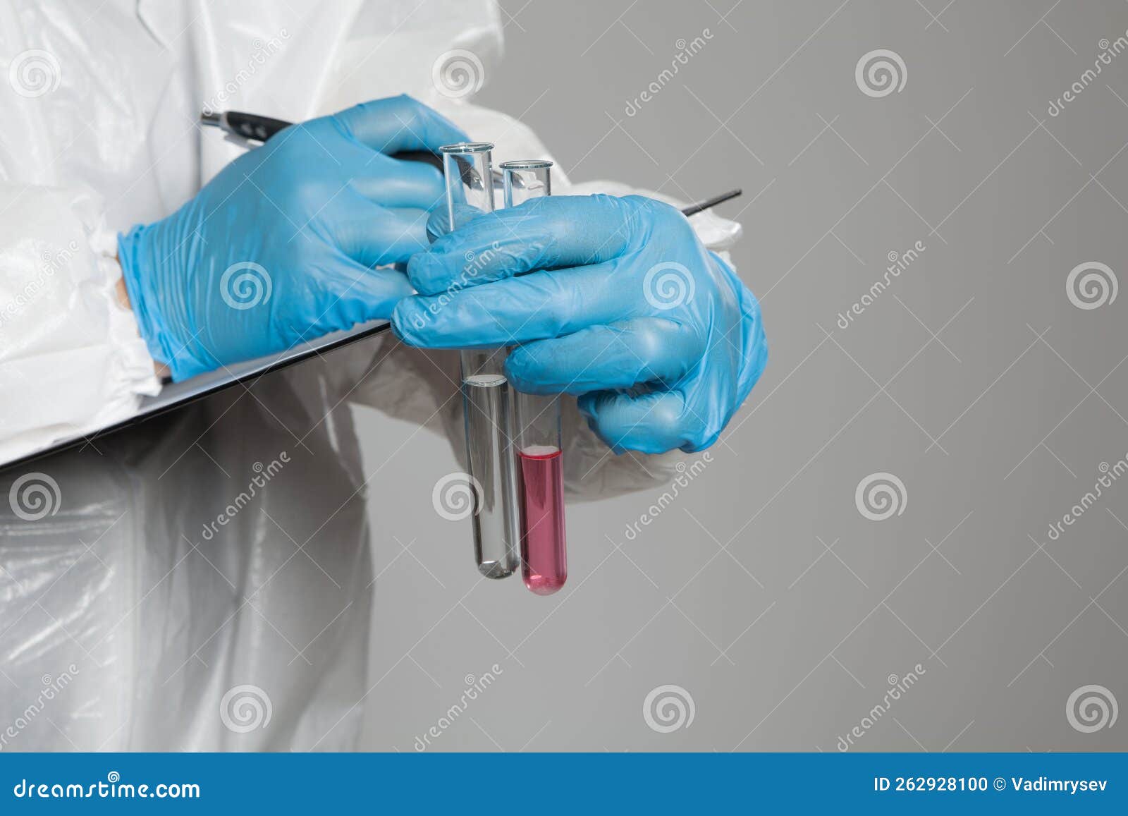 Laboratory Worker Holding Test Tubes with Substance Samples for ...