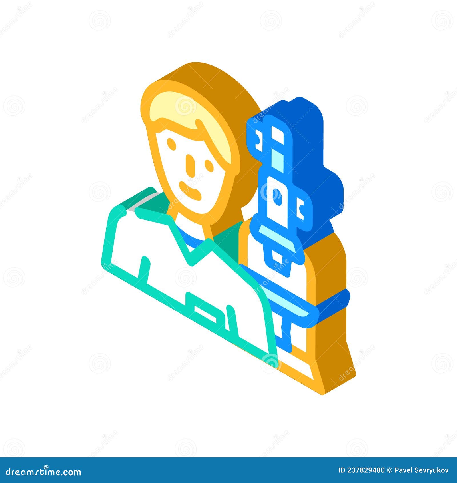Laboratory Worker Isometric Icon Vector Illustration Stock Vector ...