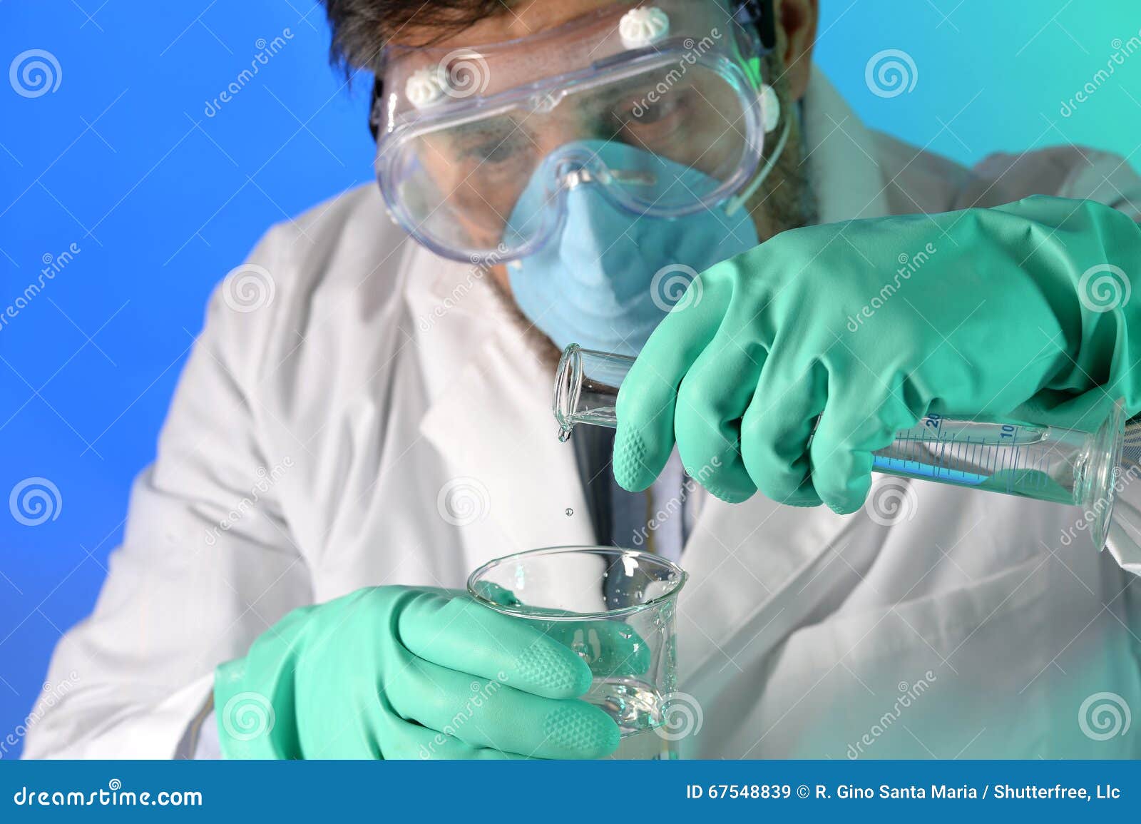 Laboratory Worker Mixing Liquids Stock Image - Image of hand, glass ...