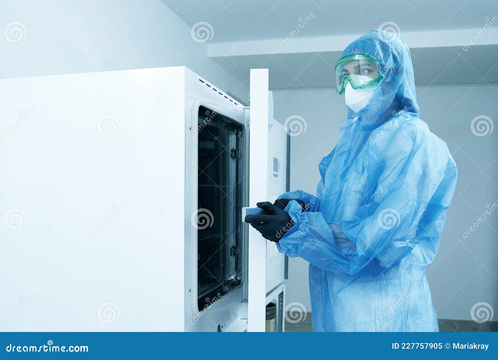 Laboratory Worker Operating Modern Laboratory Autoclave Sterilizer ...
