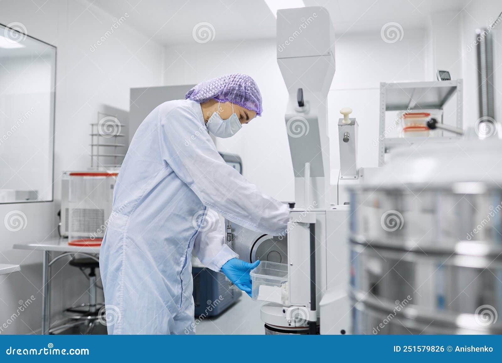 A Laboratory Worker Prepares Equipment for the Study Stock Photo ...