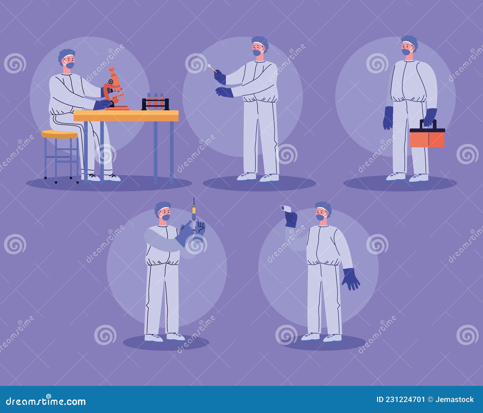 Laboratory Workers Characters Stock Vector - Illustration of ...