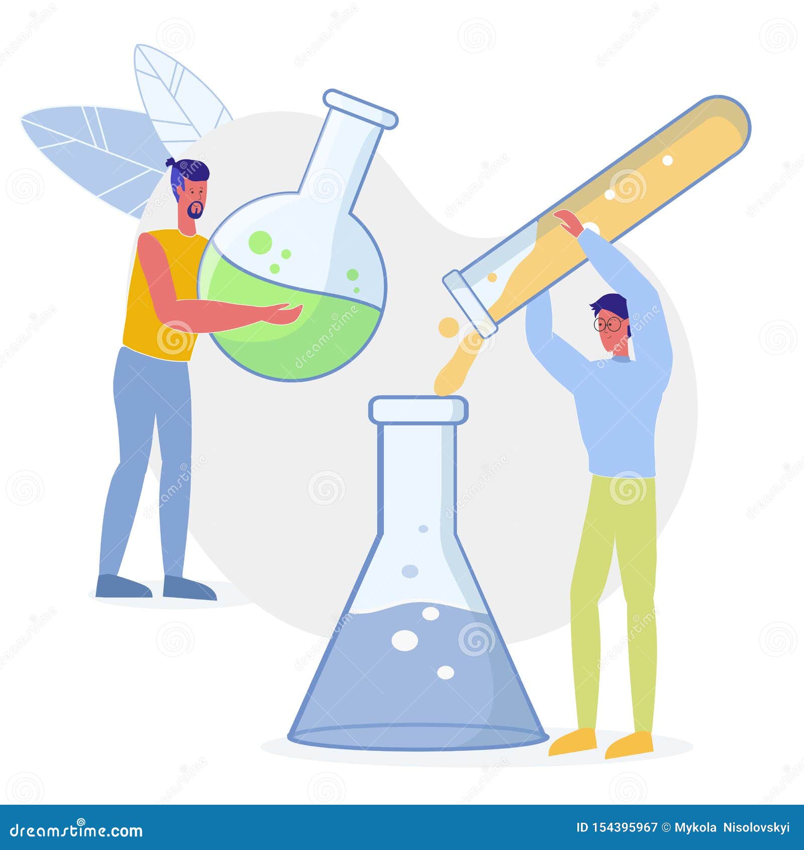 Laboratory Workers Experiment Flat Illustration Stock Vector ...