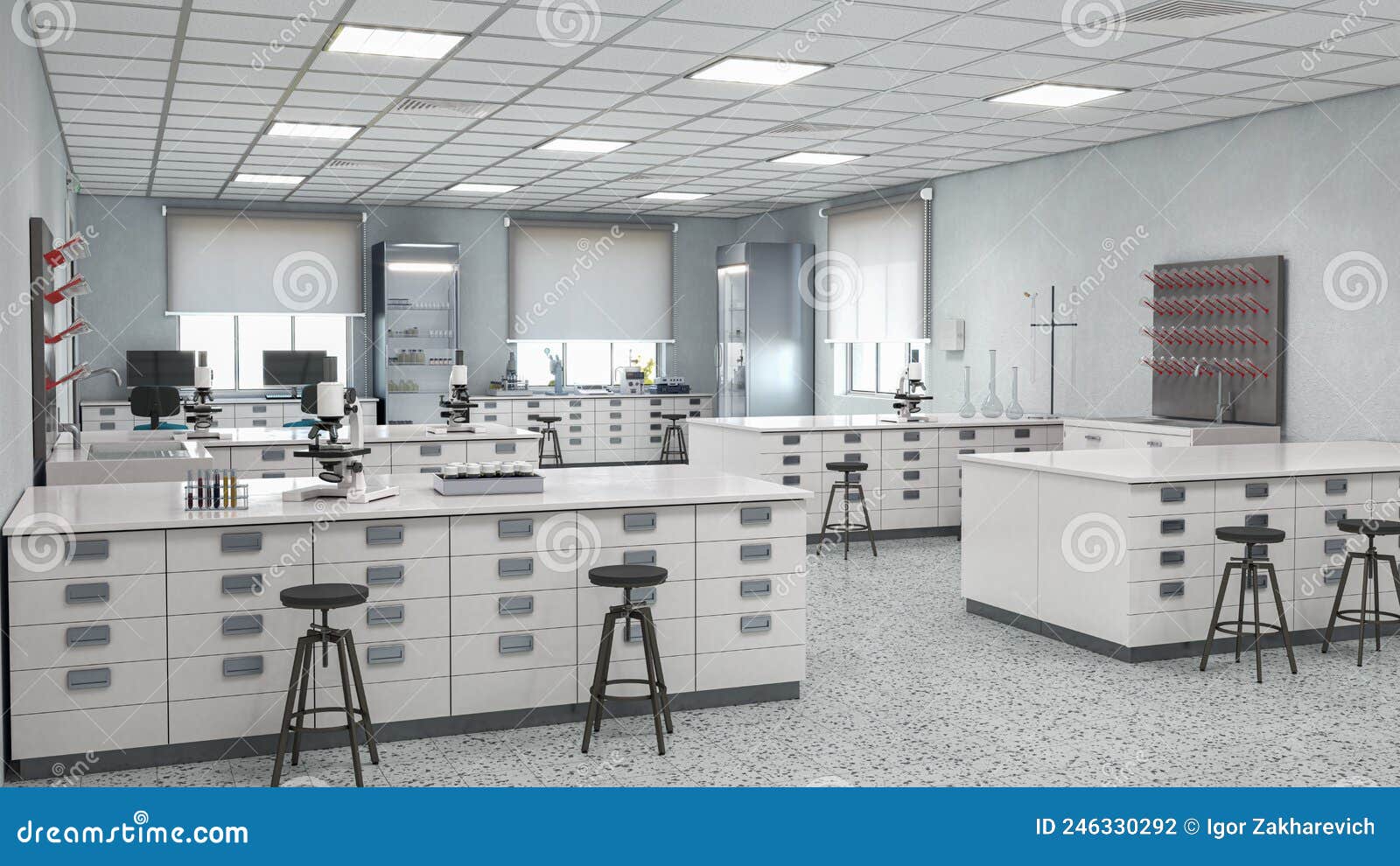 Laboratory Workplace Interior Stock Photography | CartoonDealer.com ...
