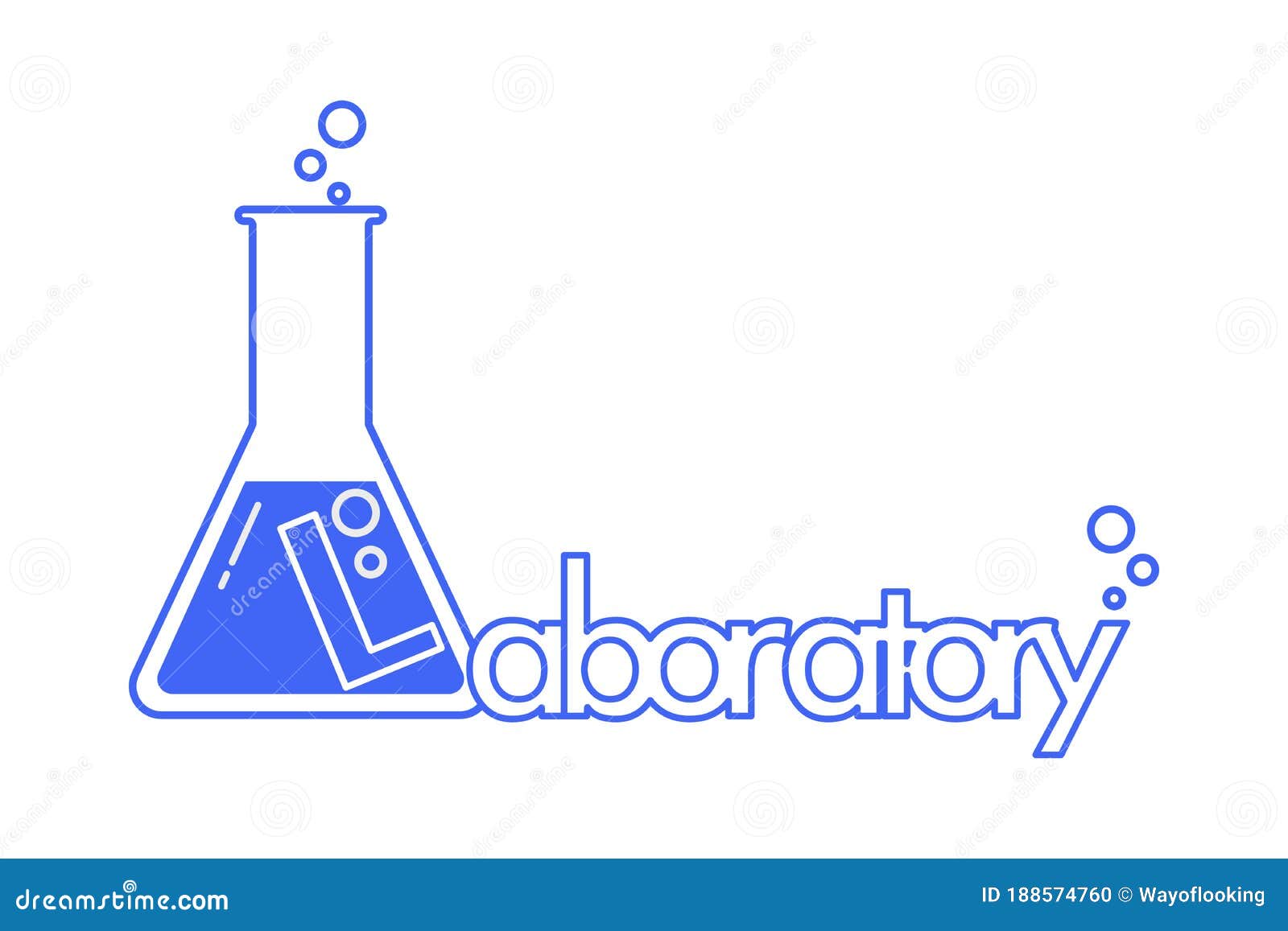 Laboratory Blue Logo. Flat Style Stock Illustration - Illustration of ...