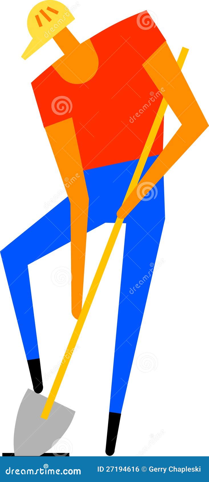 Laborer digging stock vector. Illustration of construction - 27194616