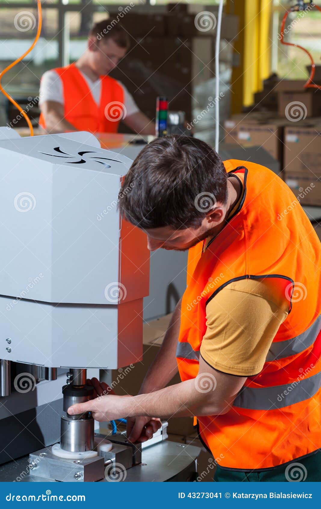 Laborer Operating Factory Machine Stock Image - Image of repair ...