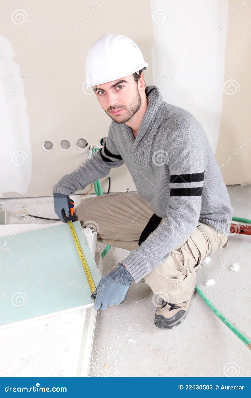 Laborer in Room Under Construction Stock Image - Image of developmant ...