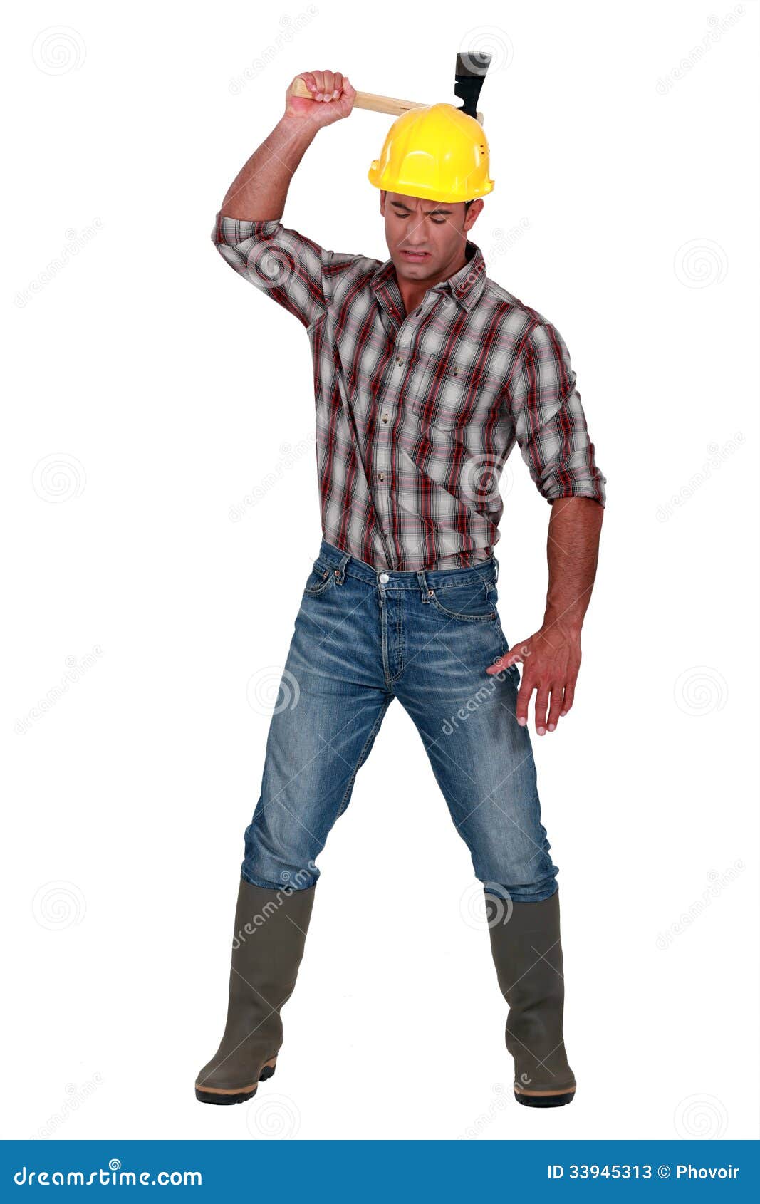 Laborer using an ax stock image. Image of expression - 33945313