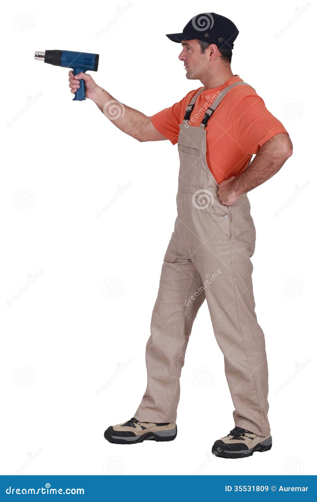 Laborer using drill stock image. Image of male, employee - 35531809