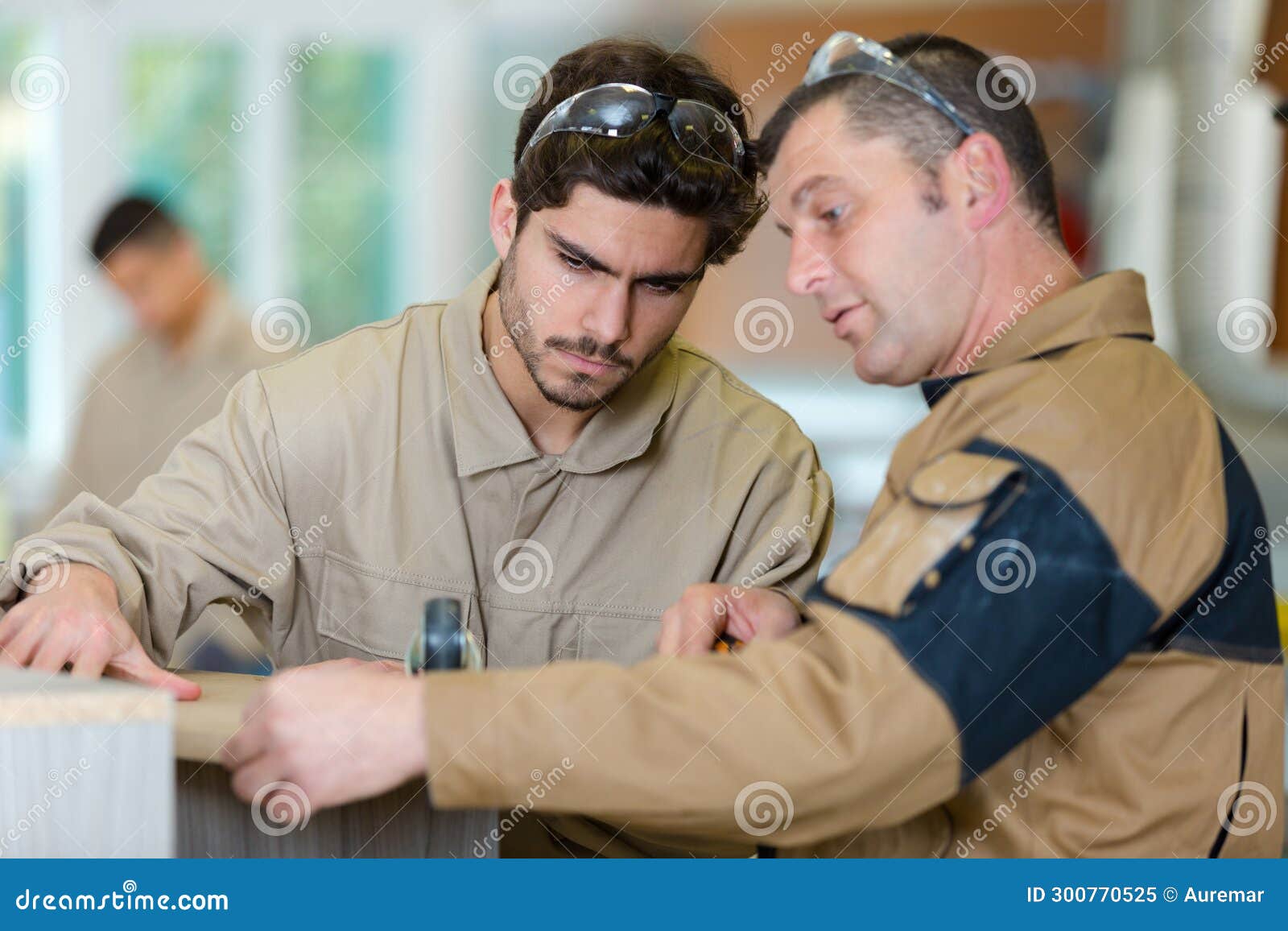 Laborer Workers Picking Right Board Material Stock Image - Image of ...
