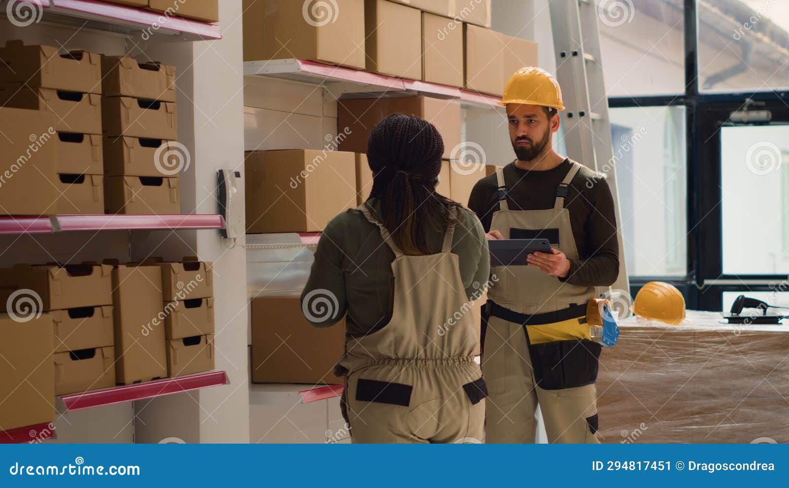 Laborers Preparing Warehouse Delivery Stock Image - Image of laborer ...