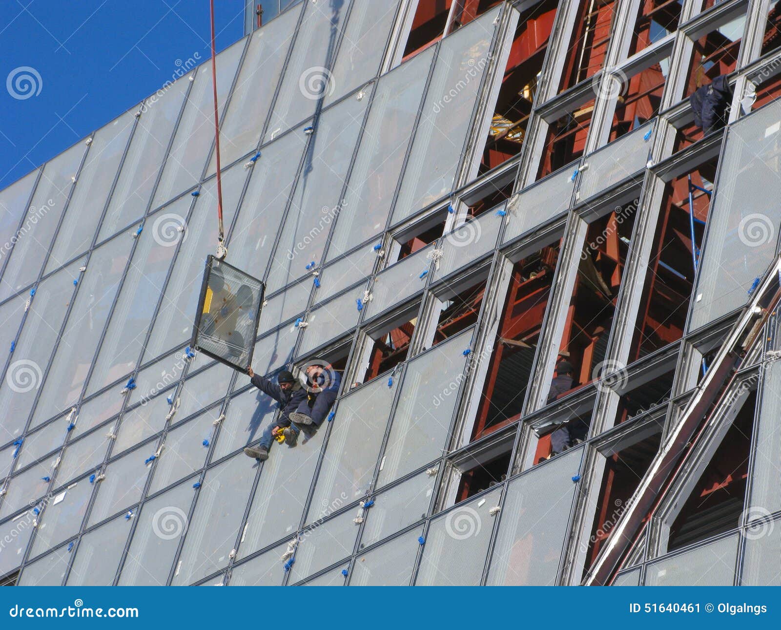 Laborers in window frame editorial photo. Image of efficient - 51640461