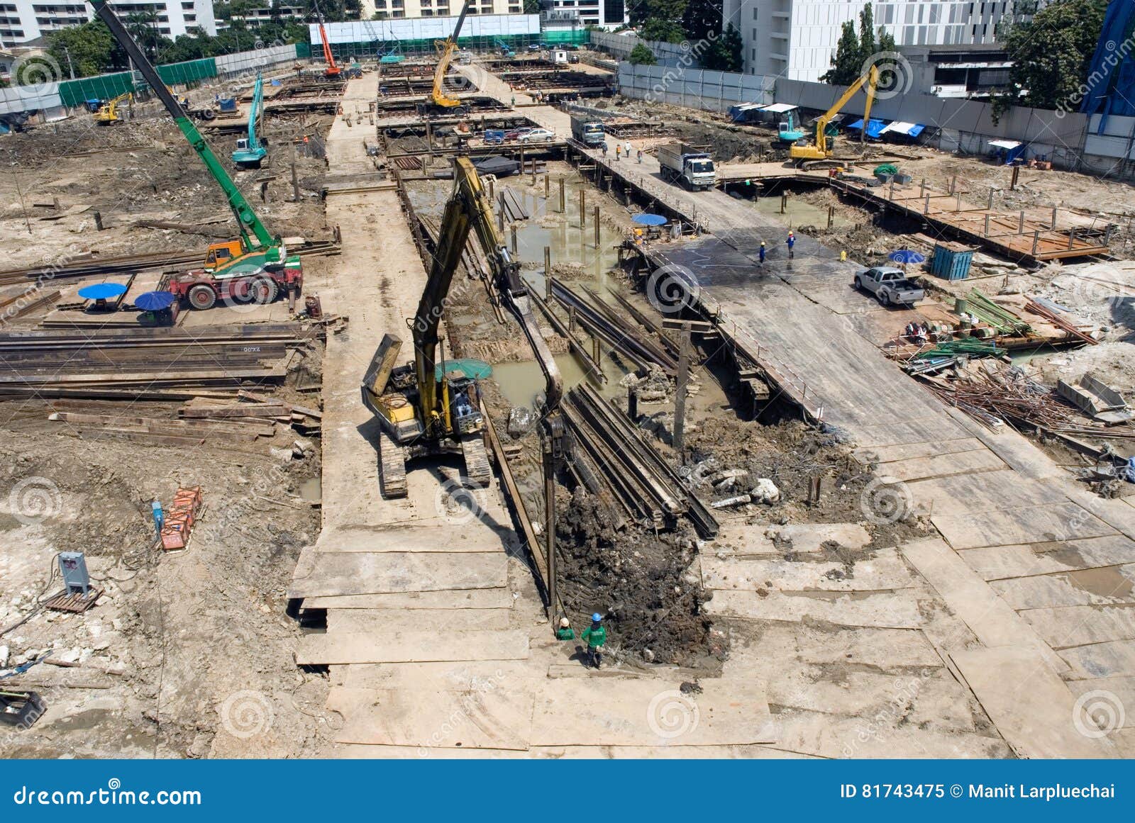 Laborers Work at the Construction Site of a Building. Stock Image ...