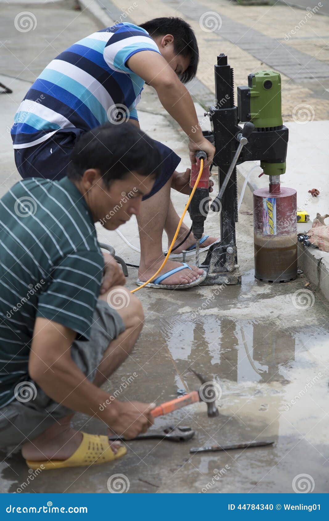 Laborers Working on the Road Editorial Image - Image of outside ...