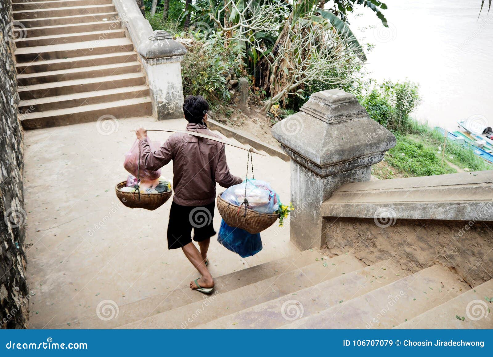 Labour Carry Many and Heavy Stuff Editorial Stock Image - Image of ...