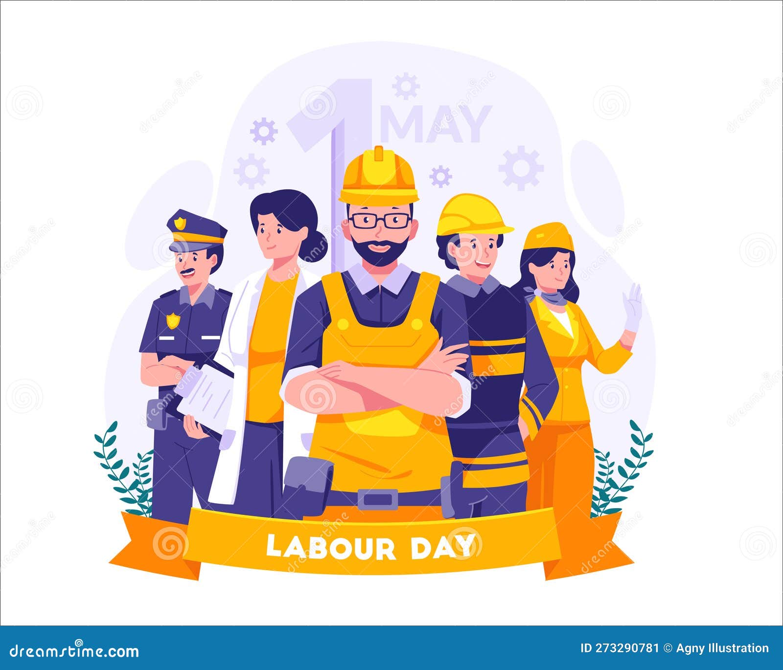 Set Of Labour Day. A Group Of People Of Different Professions ...