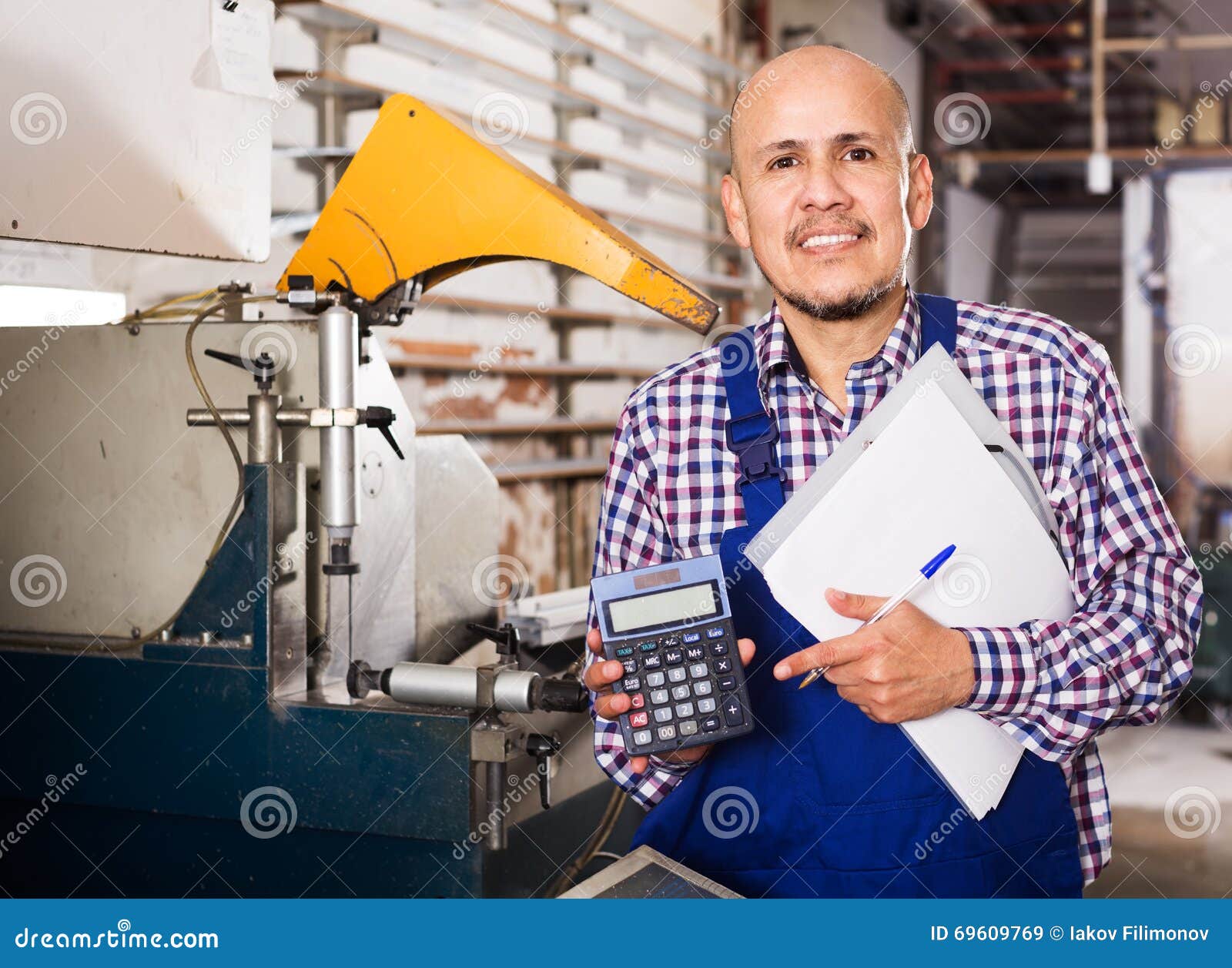 Labour Working on Lathe Machine Stock Image - Image of factory, indoor ...
