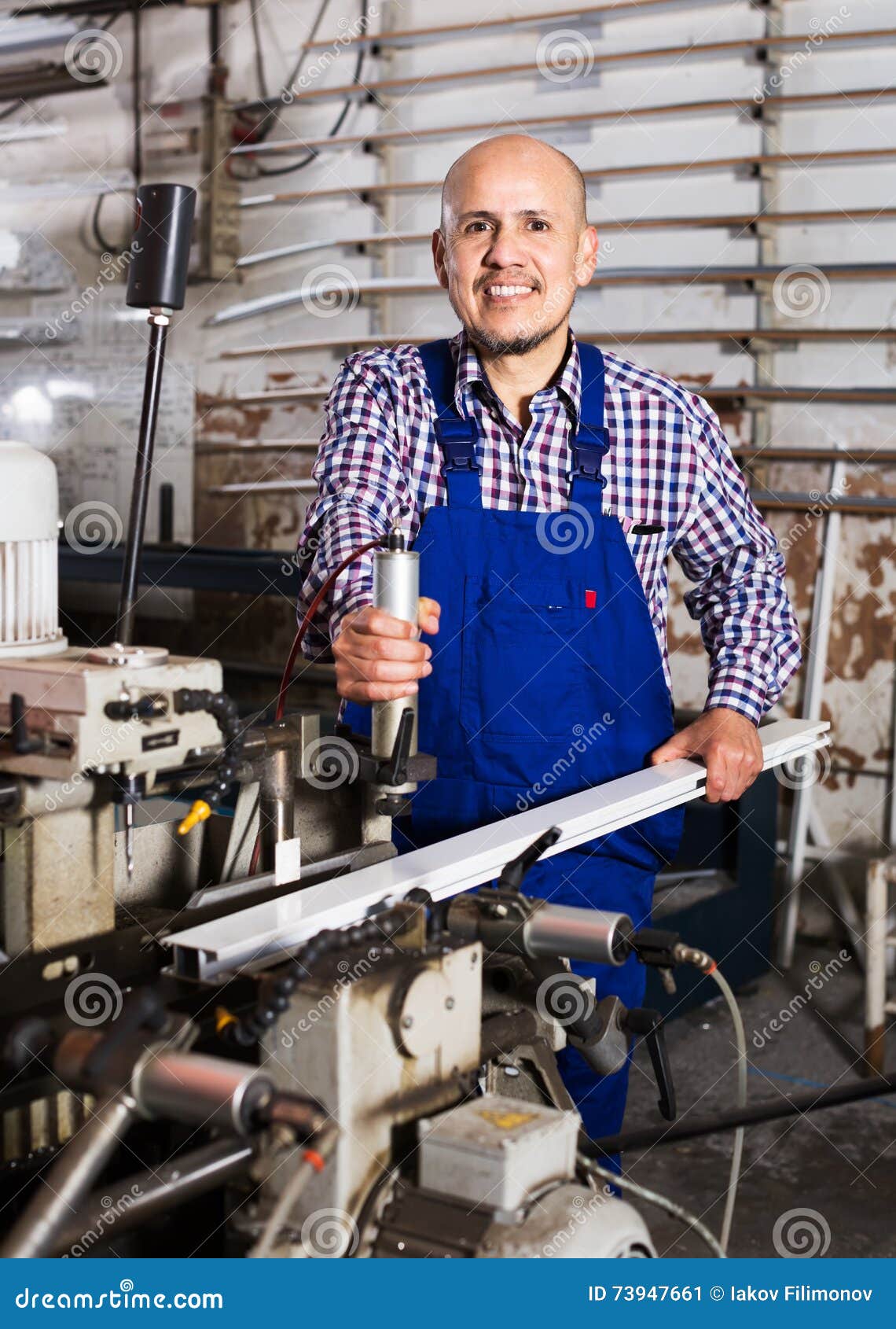Labour Working on Lathe Machine Stock Image - Image of male, assembly ...