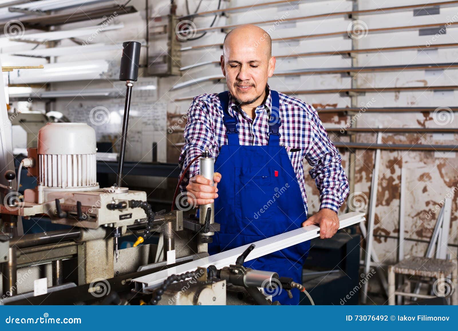 Labour Working on Lathe Machine Stock Photo - Image of industry ...