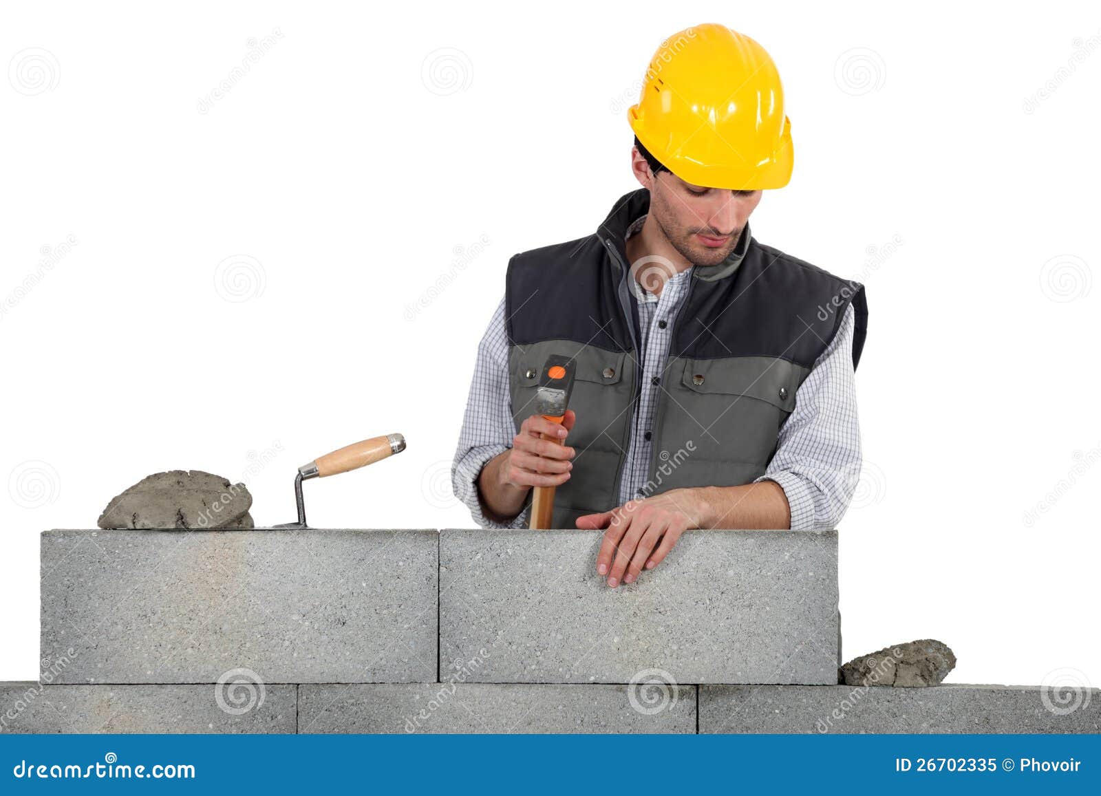 Labourer stock image. Image of equipment, blue, pointing - 26702335