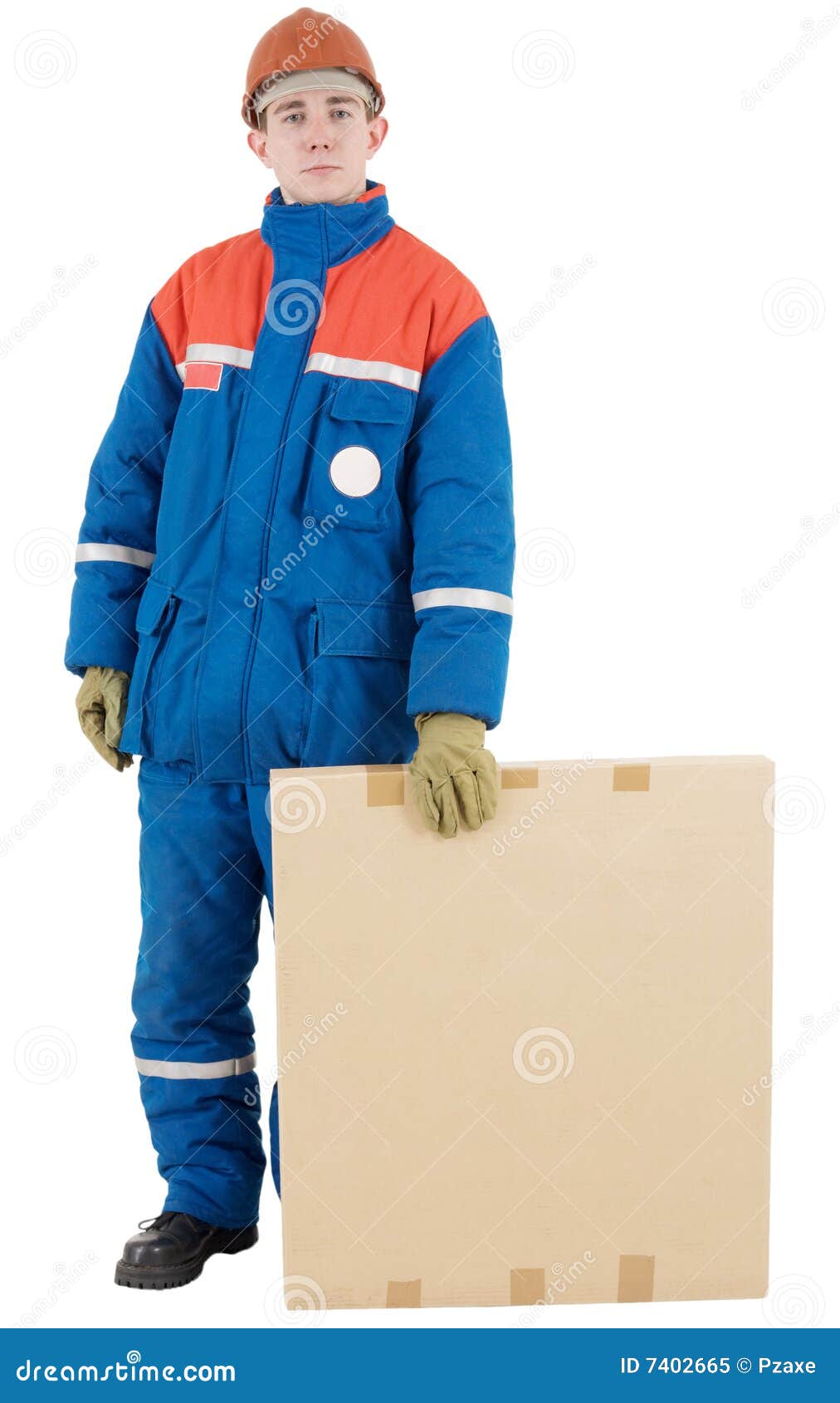 Labourer with box stock image. Image of labourer, show - 7402665