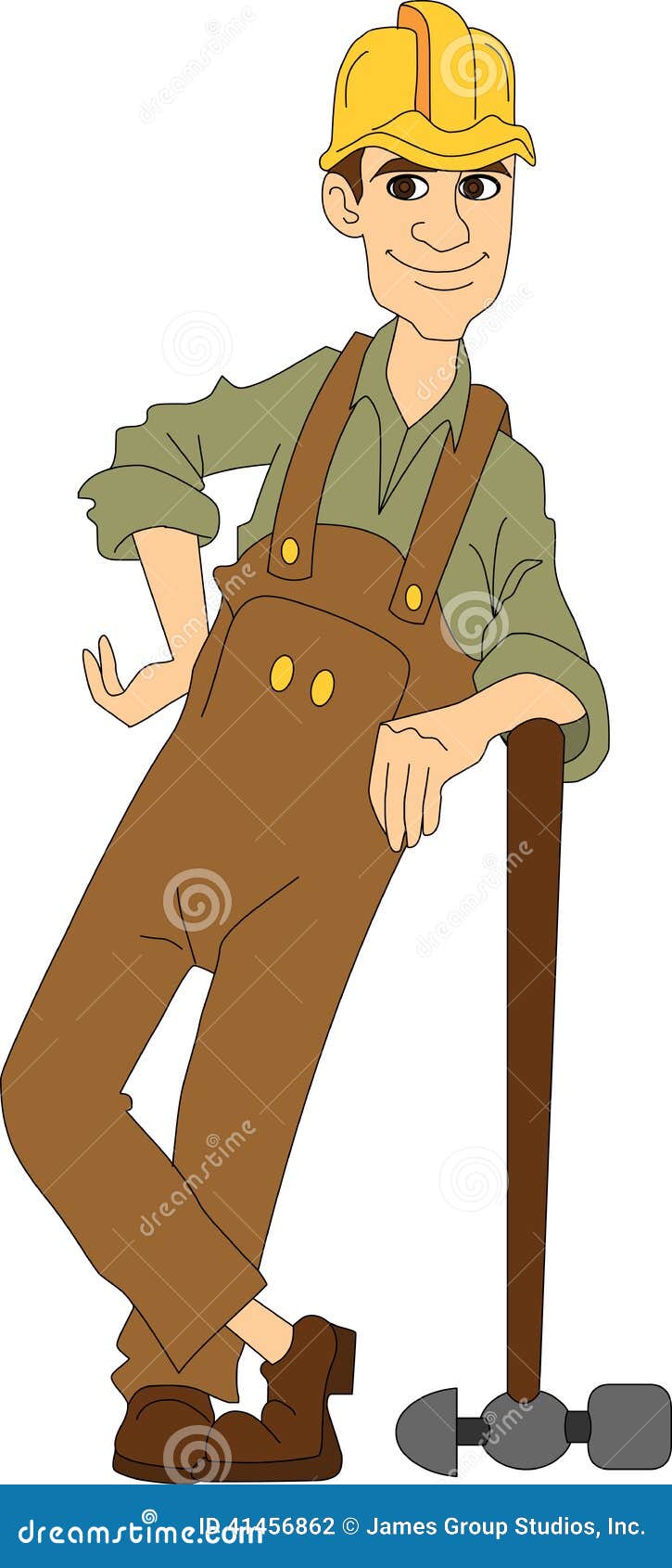 Labourer or Construction Worker Stock Vector - Illustration of ...