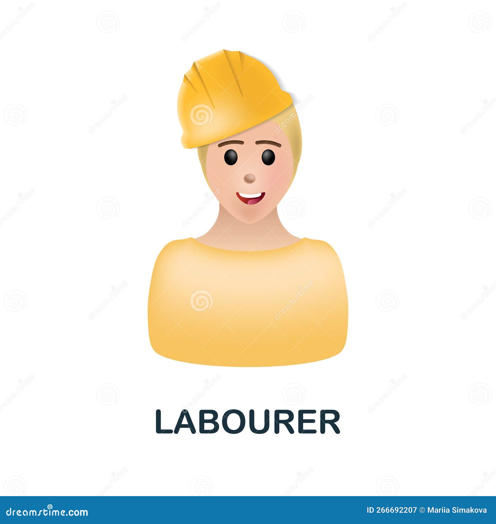 Labourer Icon. 3d Illustration from Construction Instruments Collection ...