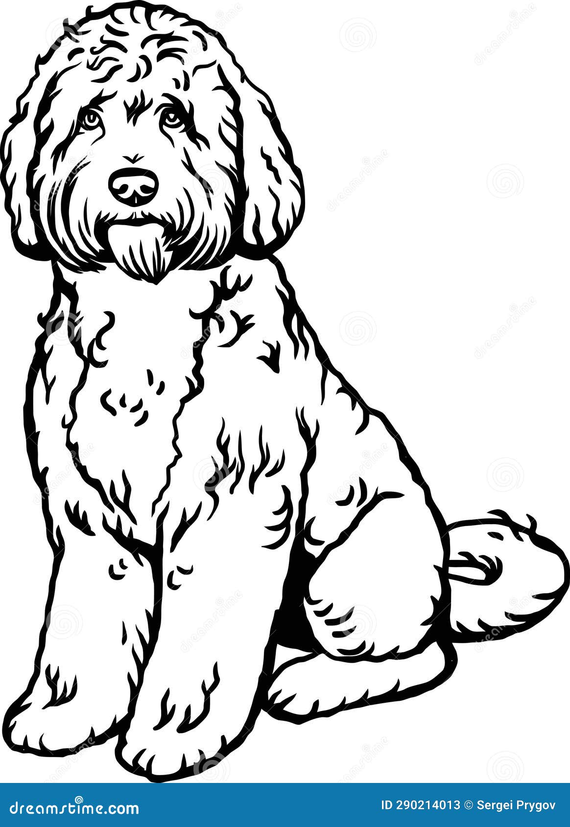 Labradoodle - Dog Breed, Funny Dog Vector File, Detailed Vector Stock ...