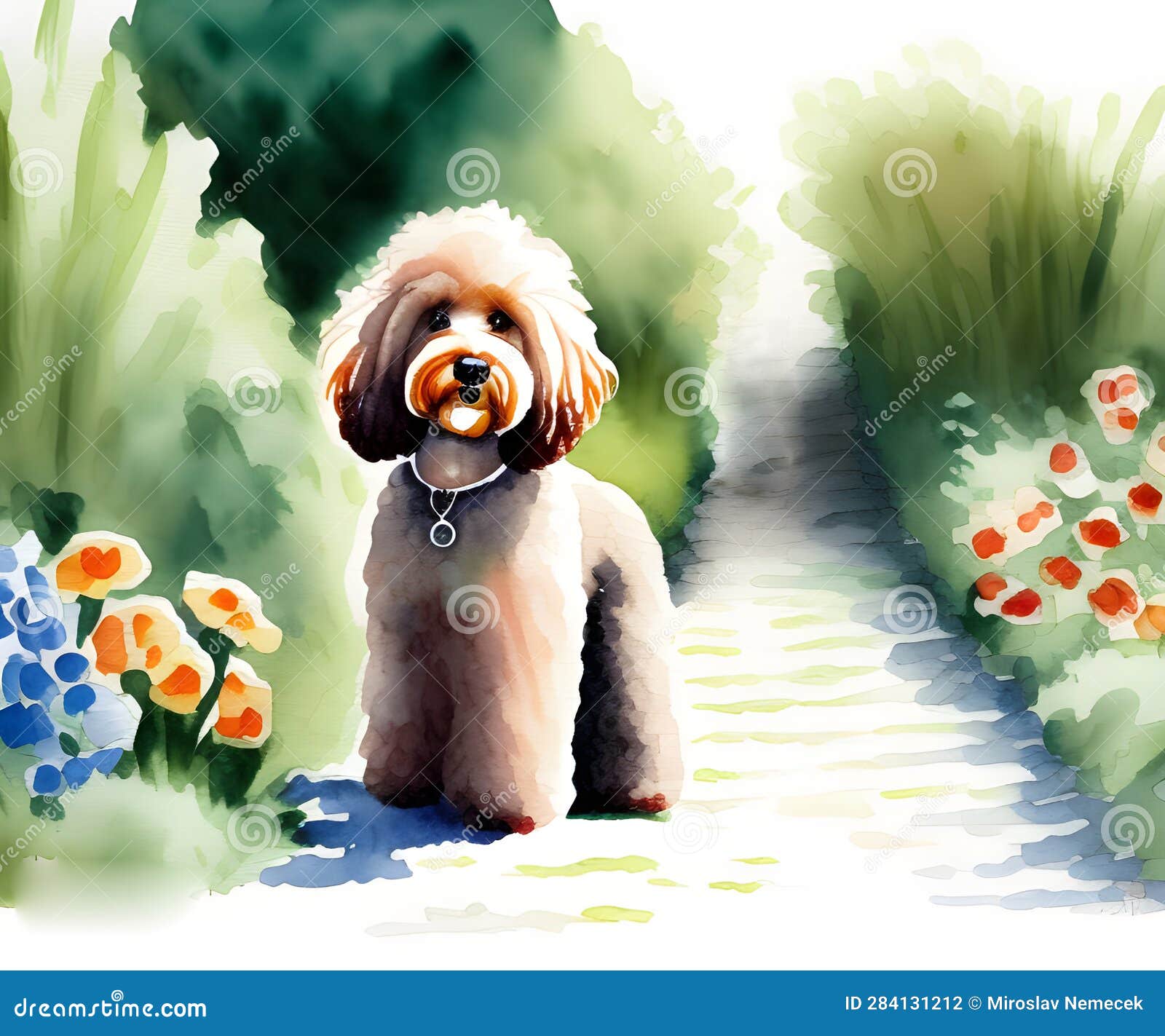 Labradoodle Dog, Generative AI Illustration Royalty-Free Stock Photo ...