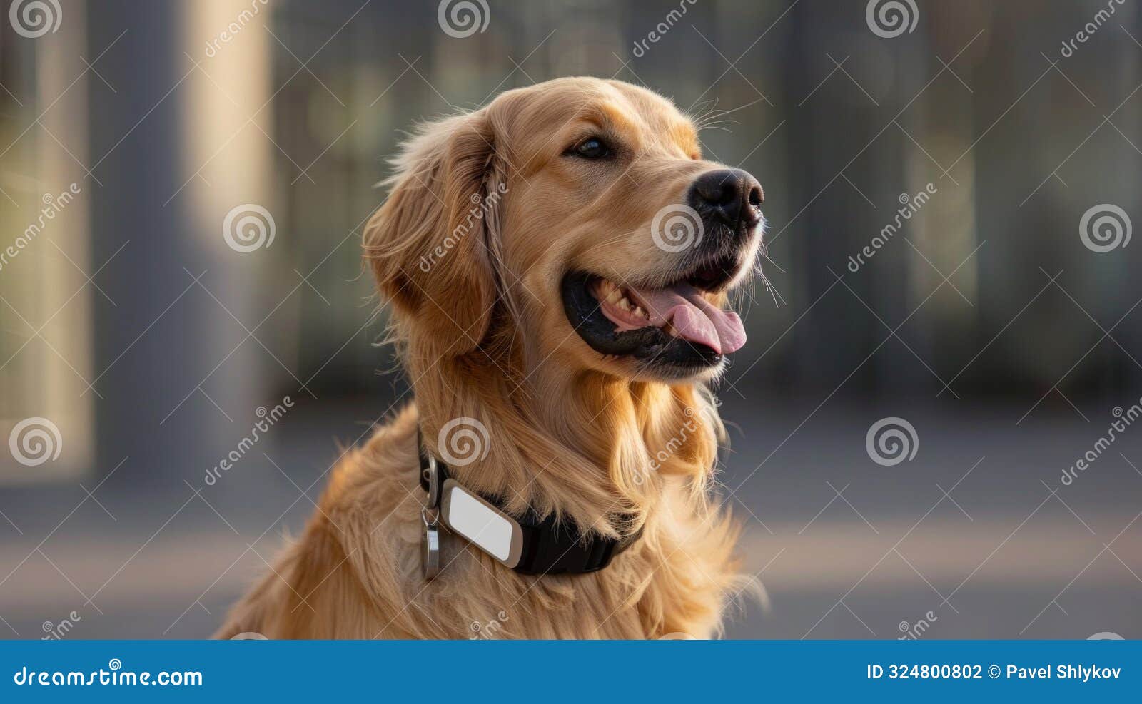 Labrador Dog with Digital Screen and GPS Modul Stock Photo - Image of ...