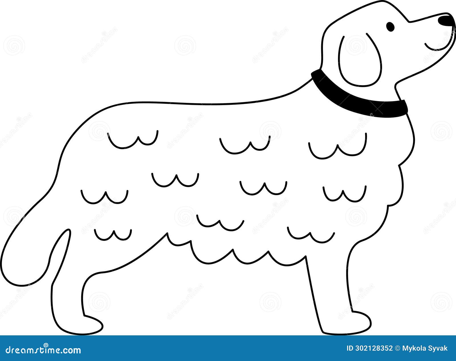 Labrador Dog Outline stock vector. Illustration of collection - 302128352